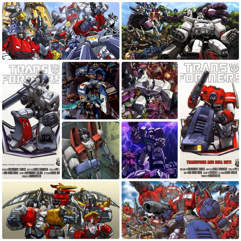 Transformers Generation One G1 Posters Set of 10 From Dreamwave Comics ...