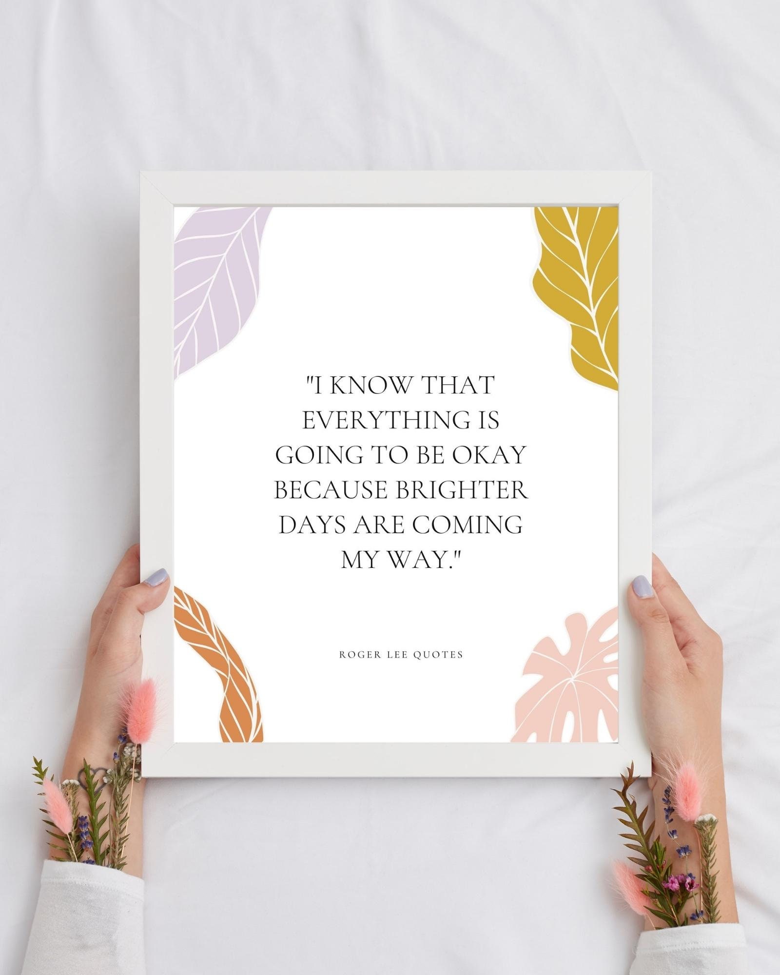 Roger Lee Quotes Printable Going to Be Okay Affirmation Home - Etsy
