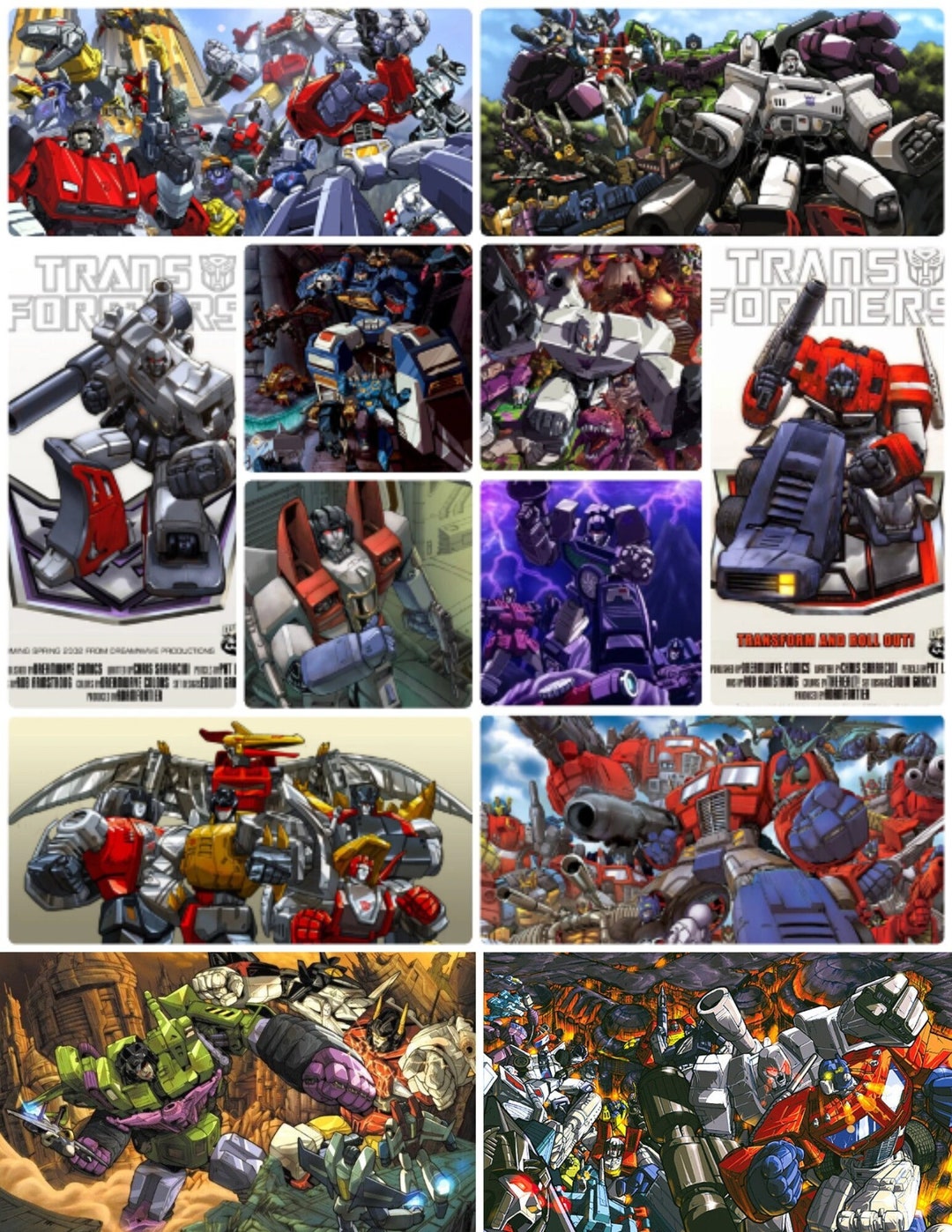 Transformers Generation One G1 Posters Set of 12 From Dreamwave Comics ...