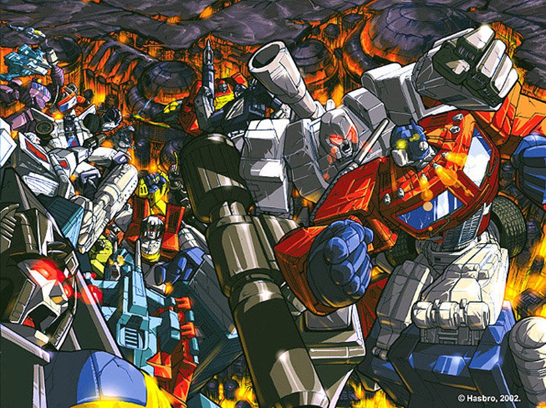 New Transformers G1 Generation One OPTIMUS PRIME Vs MEGATRON Poster (24 ...