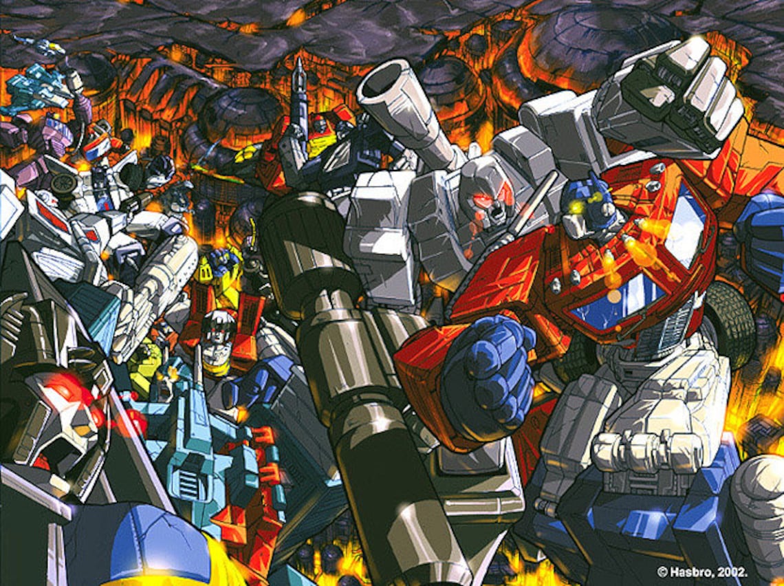New Transformers G1 Generation One OPTIMUS PRIME Vs MEGATRON Poster (24 ...
