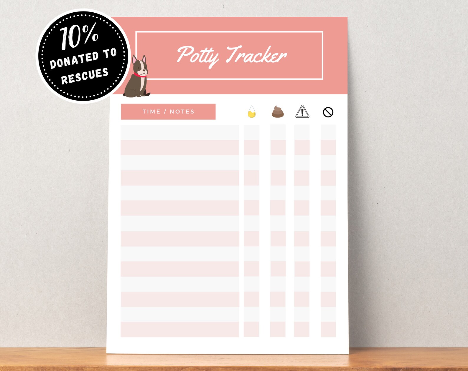 PRINTABLE Puppy Potty Training Tracker, Potty Training Log, Puppy Potty ...