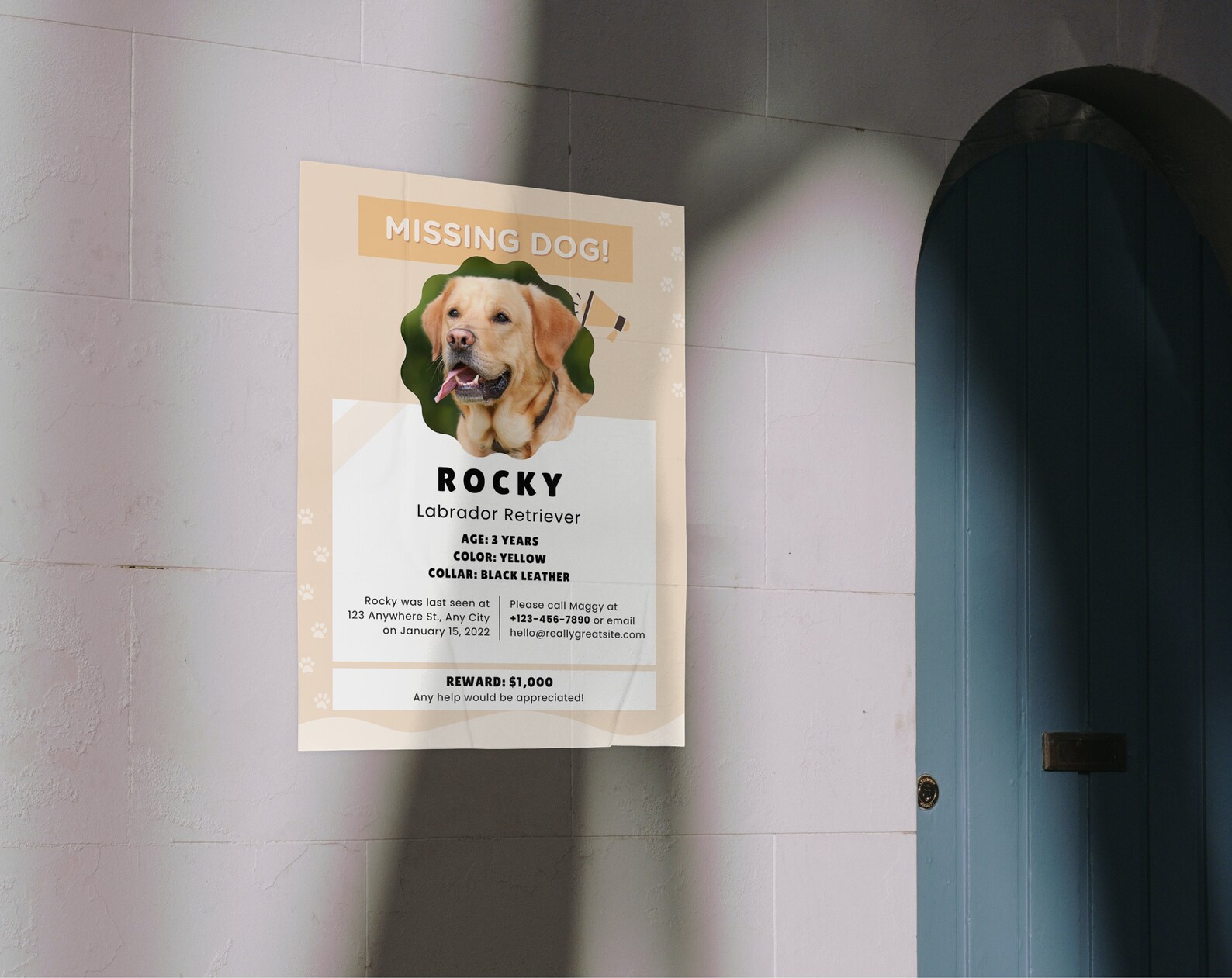 PRINTABLE Missing Dog Poster, Missing Dog Flyer, Lost Dog, Missing Pet ...