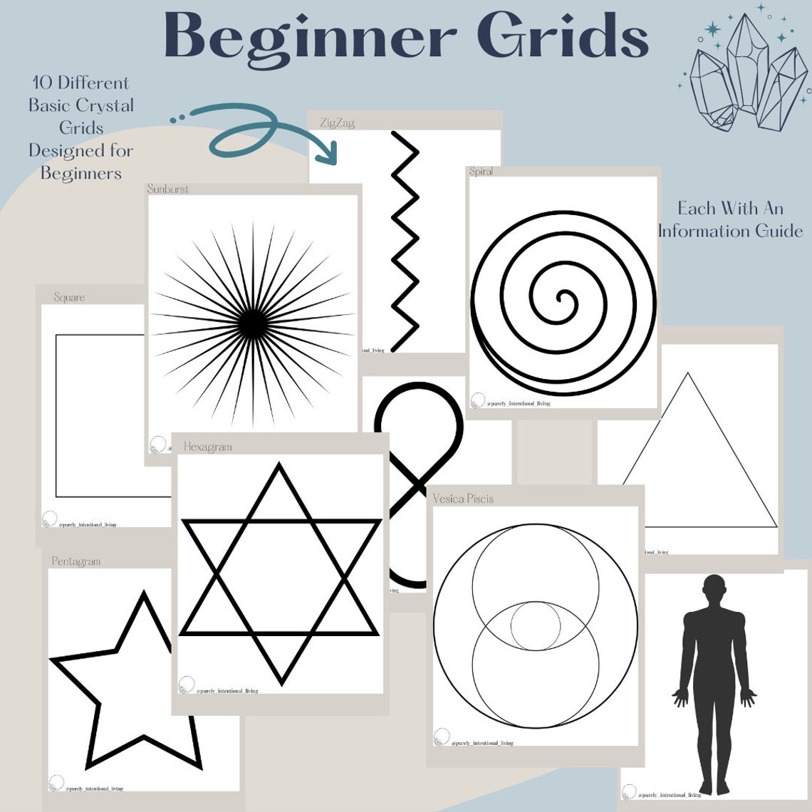 Crystal Grid Templates 20 Printable Crystal Grid Templates |sacred ...