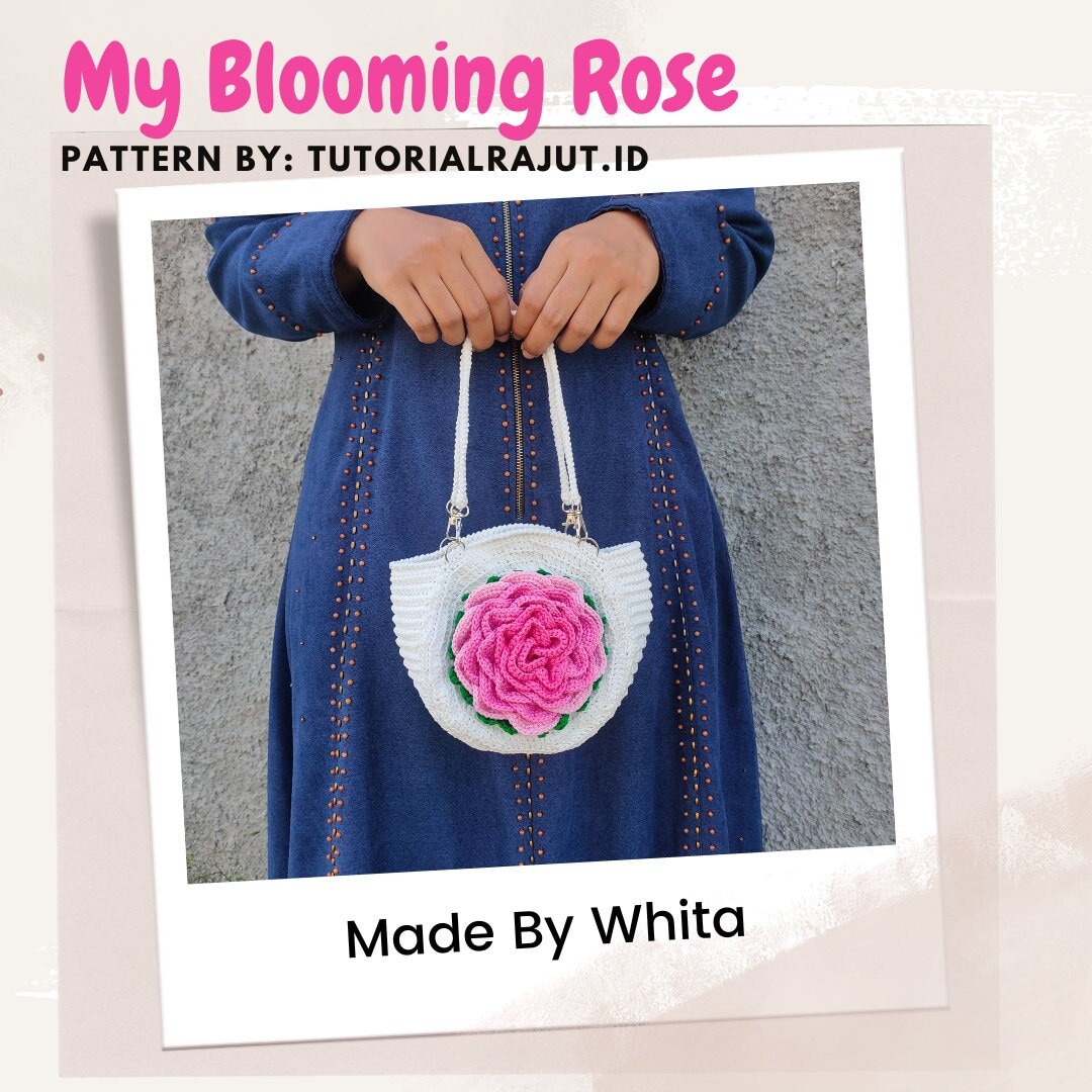 PATTERN + VIDEO Tutorial, Crochet Flower Bag, My Blooming Rose Crochet ...