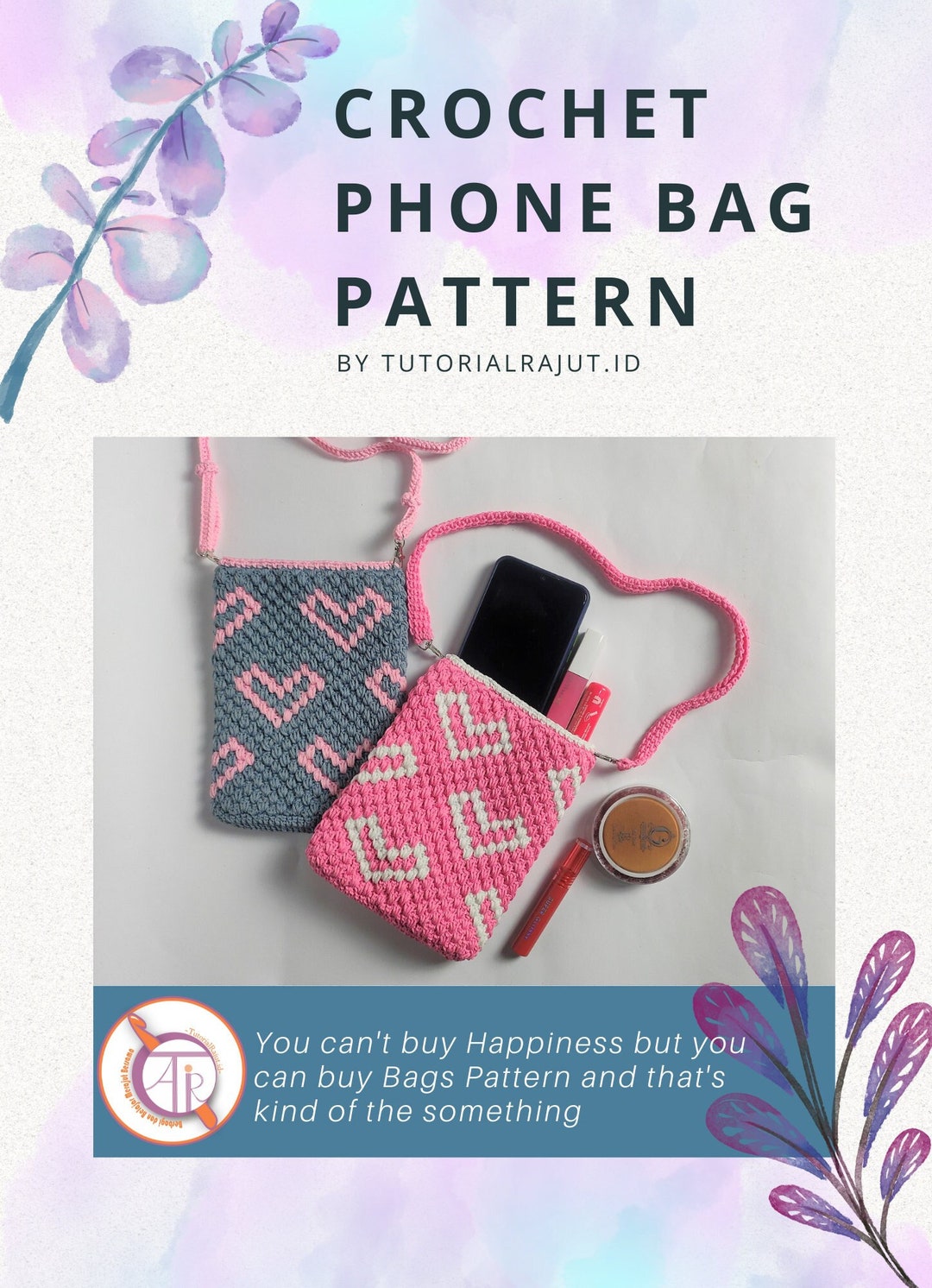 Crochet Bag PATTERN + Video Tutorial - Love Crochet Phone Bag ...