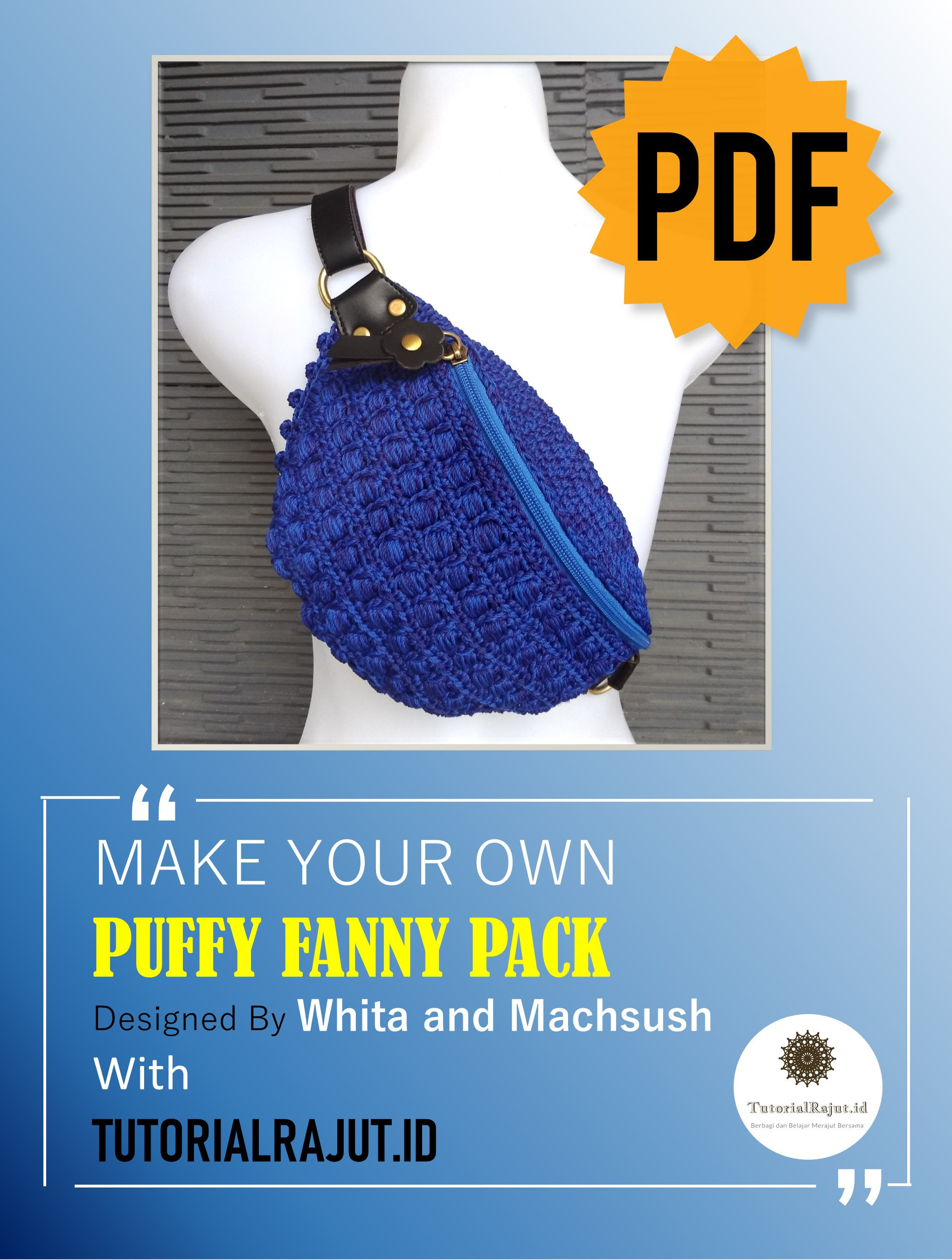 Pattern + Video Tutorial- PUFFY Fanny Pack- Easy Crochet Bag- Crochet ...