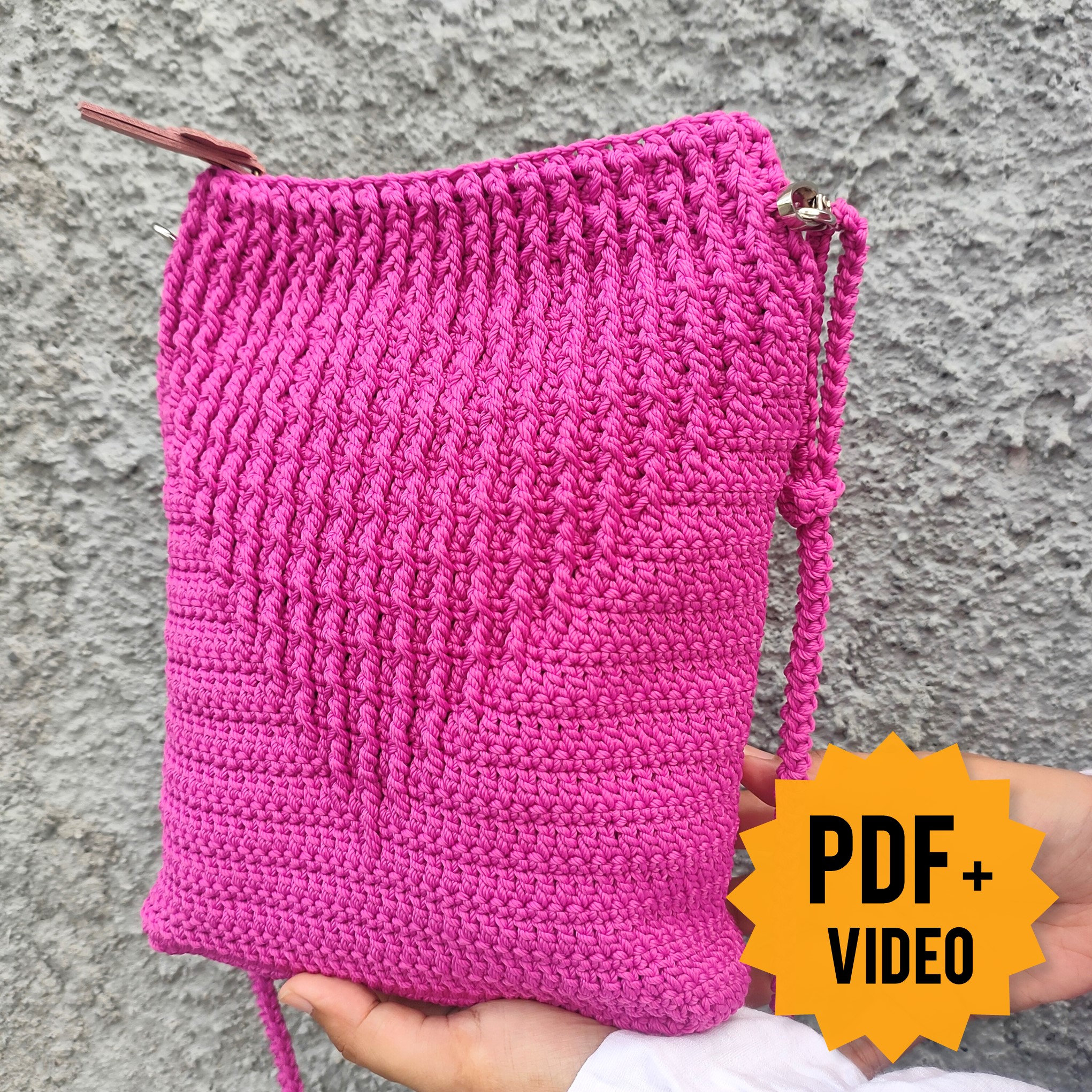 Video Tutorial Crochet Bag Patterns Sweet Crochet Bag Easy Crochet Bag ...