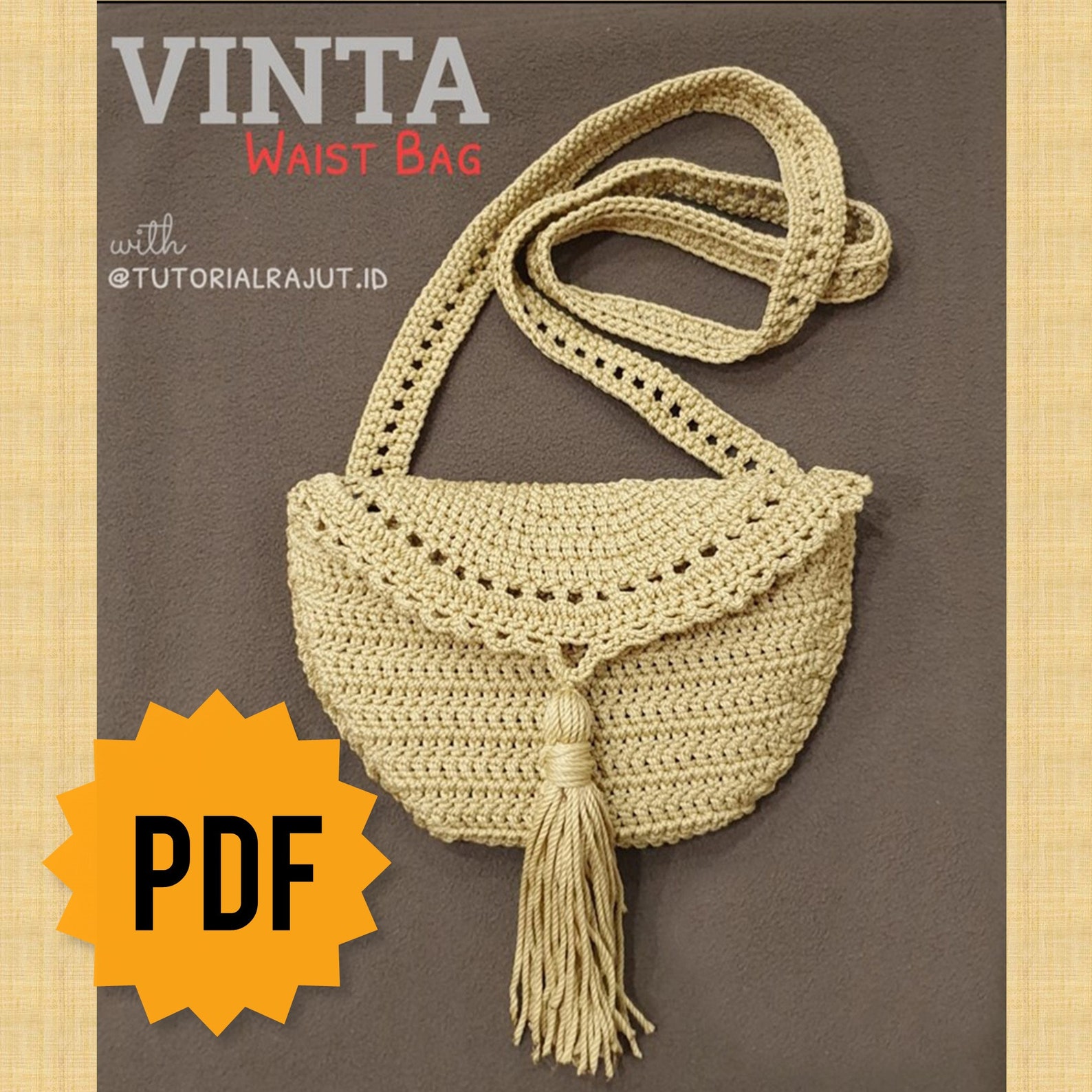 DIY Crochet Bag Pattern - VINTA Fanny Pack CROCHET- Easy Crochet Bag ...