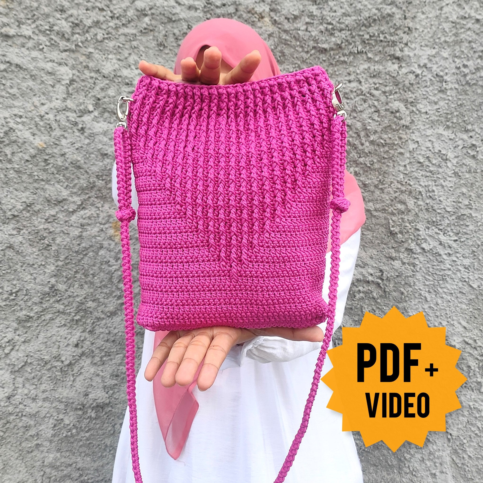 Video Tutorial + Crochet Bag Patterns- Sweet Crochet Bag- Easy Crochet ...