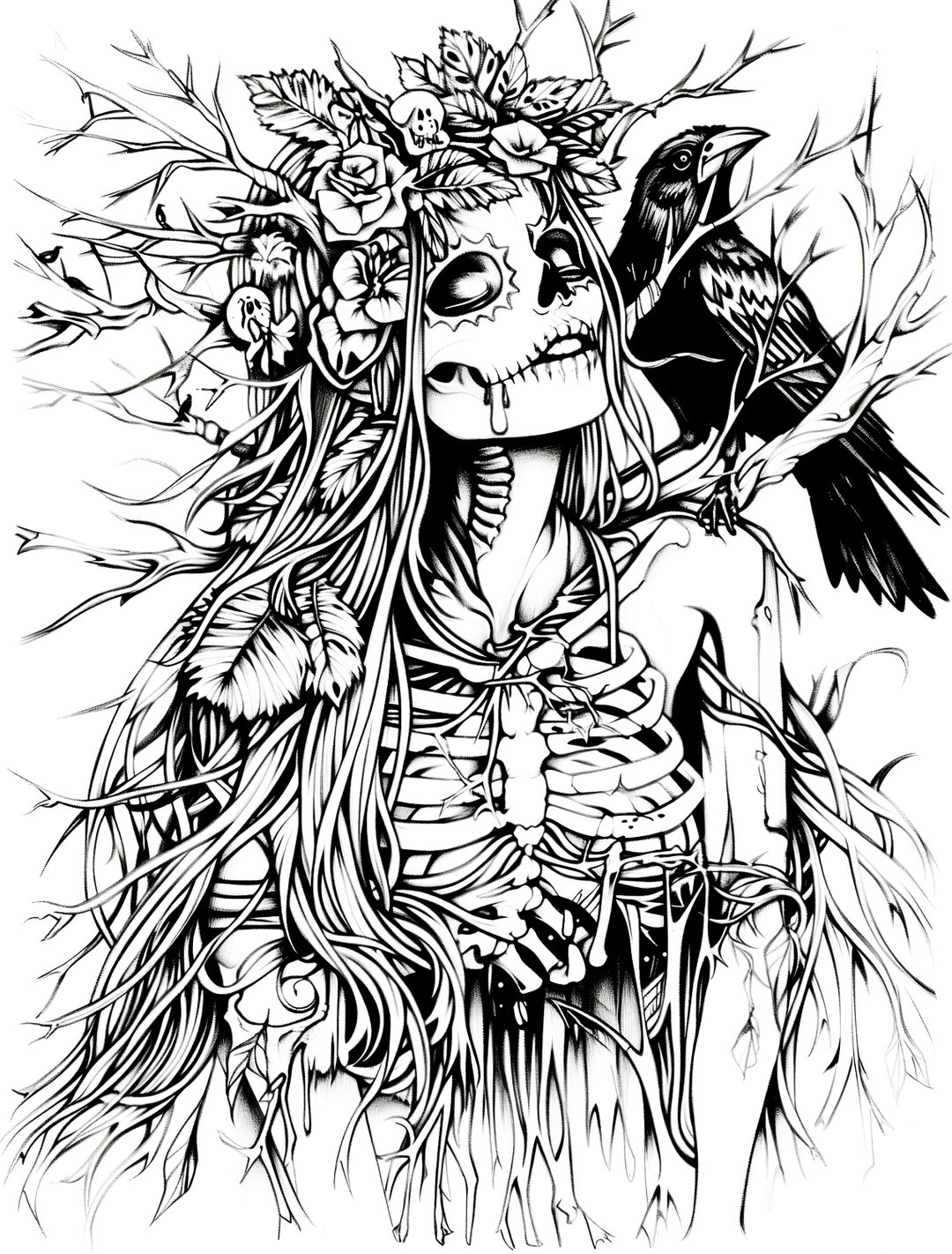 Raven Queen Halloween Coloring Page Set | Digital Download Coloring ...