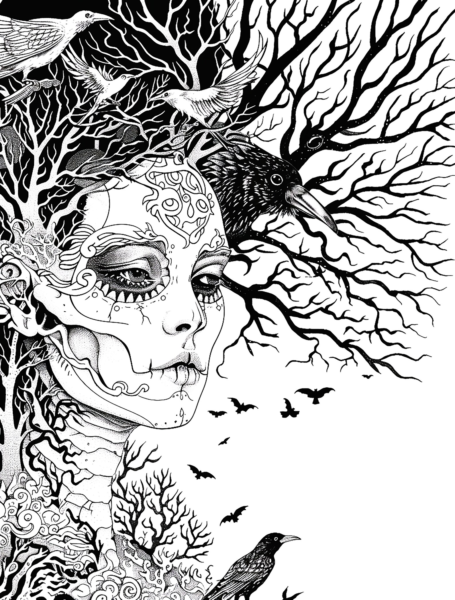 Raven Queen Halloween Coloring Page Set | Digital Download Coloring ...