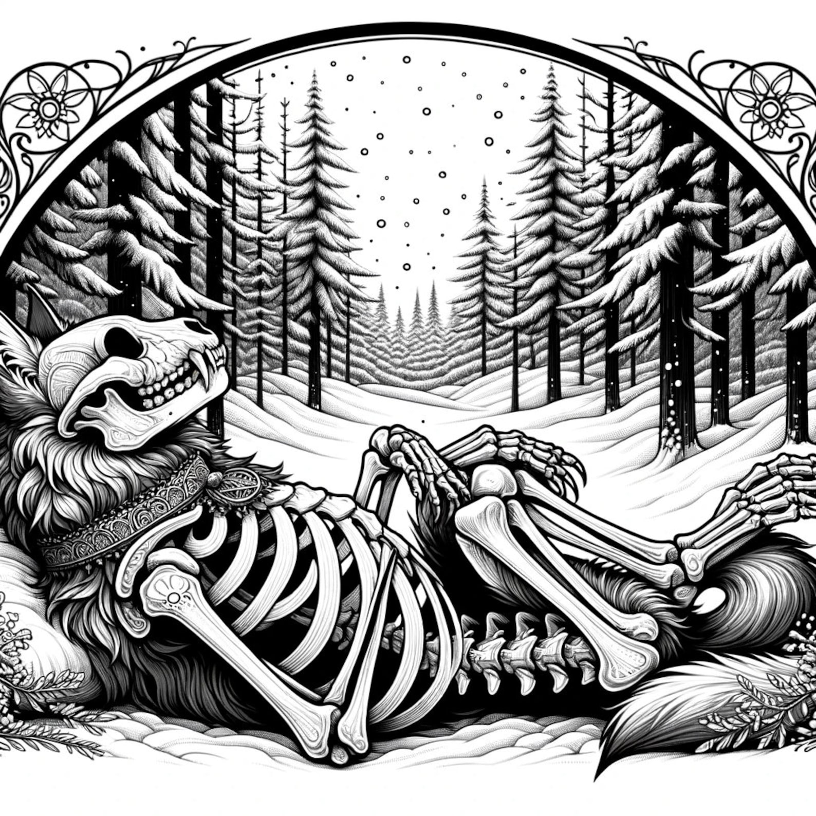 Skelly Cat Coloring Page Set | Digital Download Coloring Book Pages ...