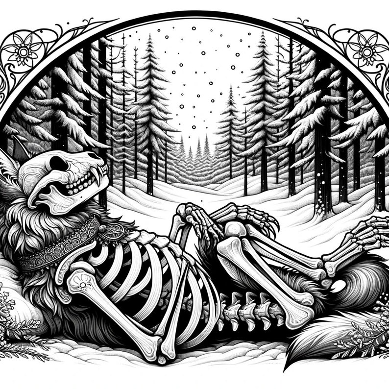 Skelly Cat Coloring Page Set | Digital Download Coloring Book Pages ...