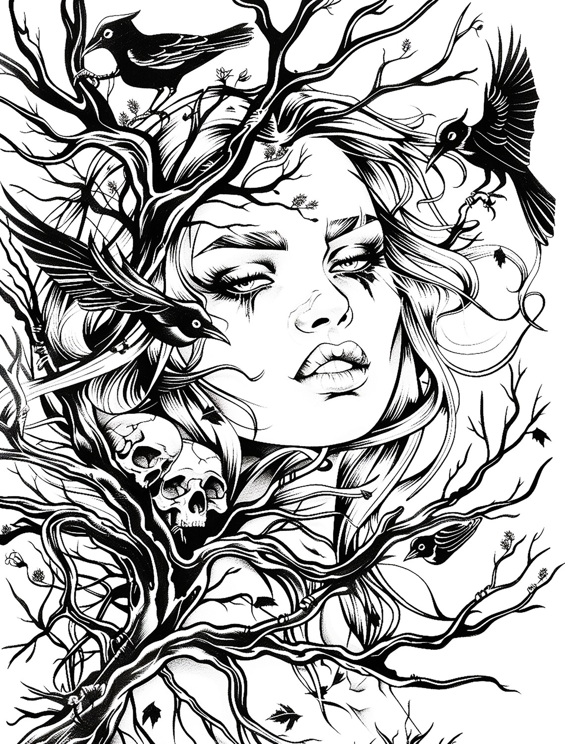 Raven Queen Halloween Coloring Page Set | Digital Download Coloring ...
