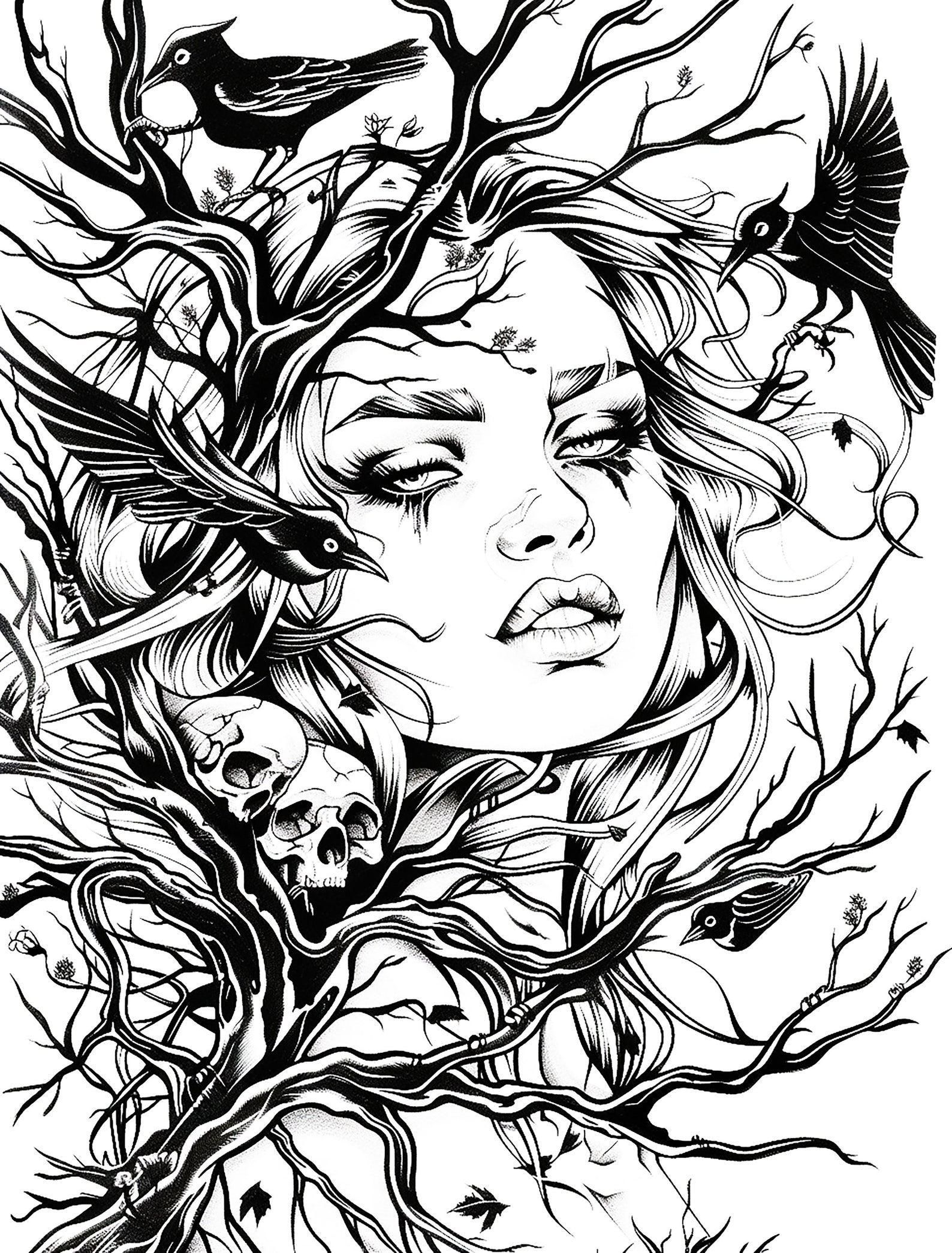 Raven Queen Halloween Coloring Page Set | Digital Download Coloring ...