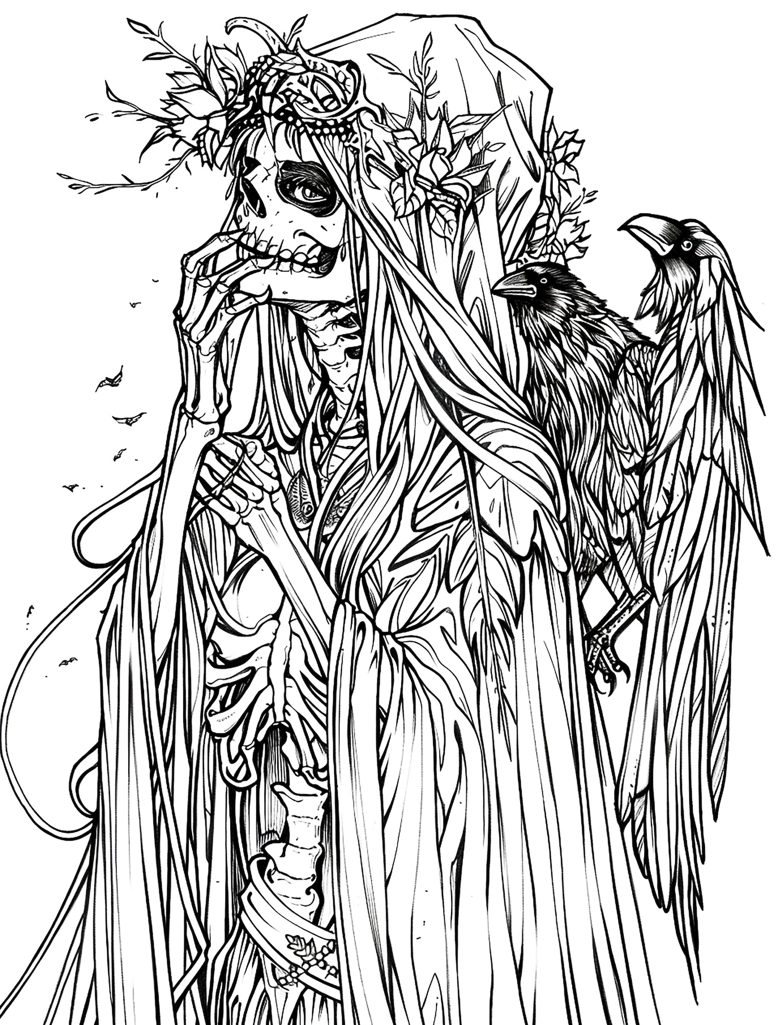 Raven Queen Halloween Coloring Page Set | Digital Download Coloring ...