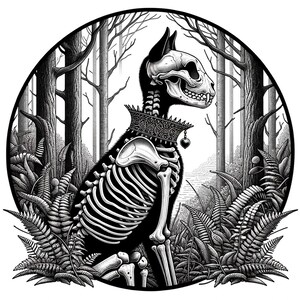 Skelly Cat Coloring Page Set | Digital Download Coloring Book Pages ...