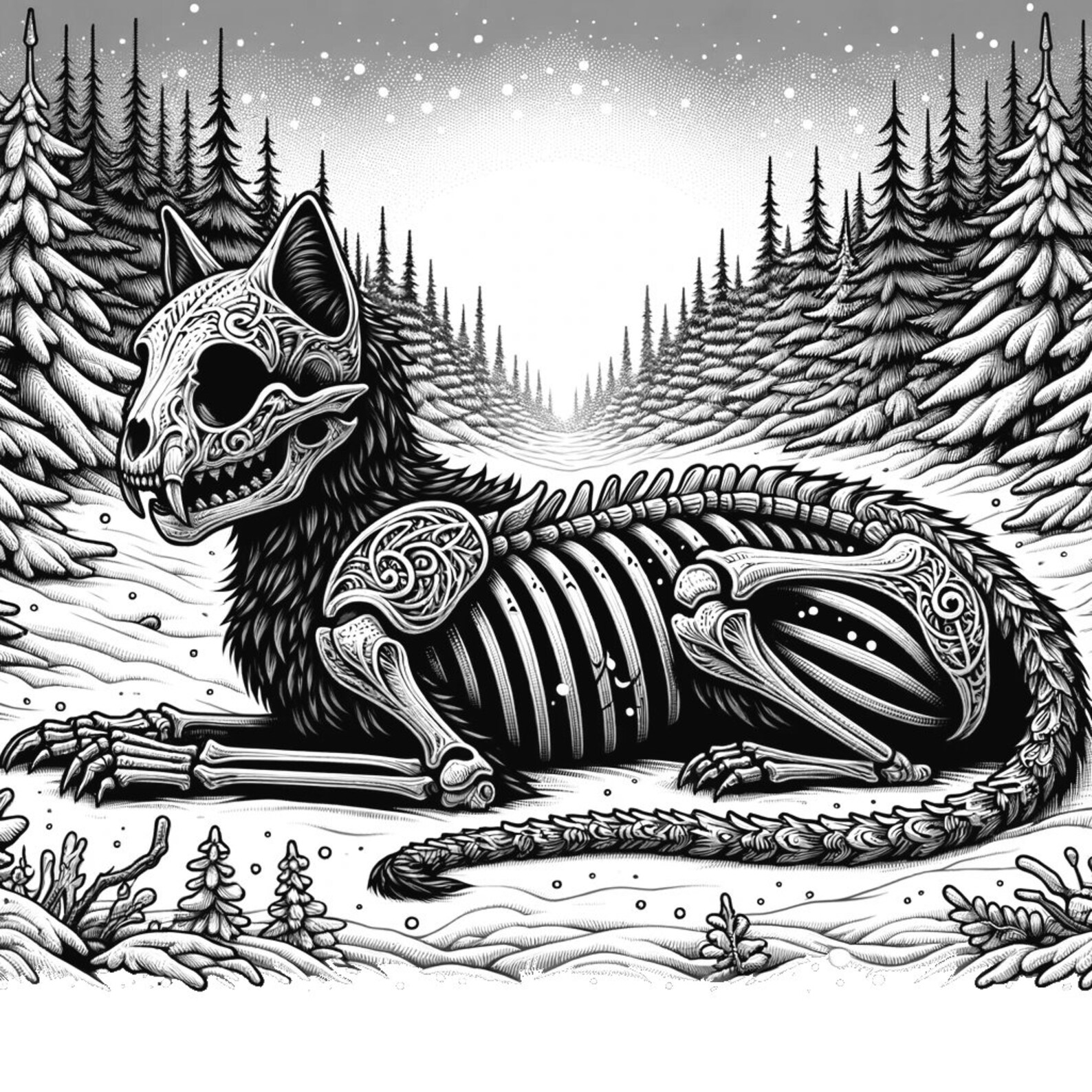Skelly Cat Coloring Page Set | Digital Download Coloring Book Pages ...