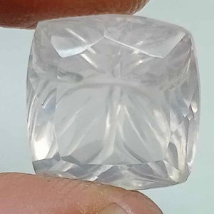 Rose Quartz Carved Stone, Beautiful Rose Quartz Cut Stone, Square ...