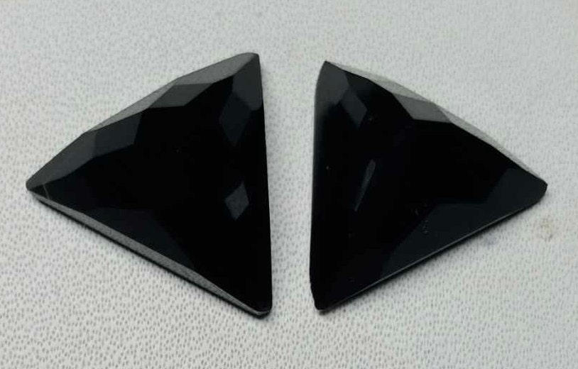 Black Onyx Triangle Pyramid Pair, Beautiful Black Onyx Triangle Pyramid ...