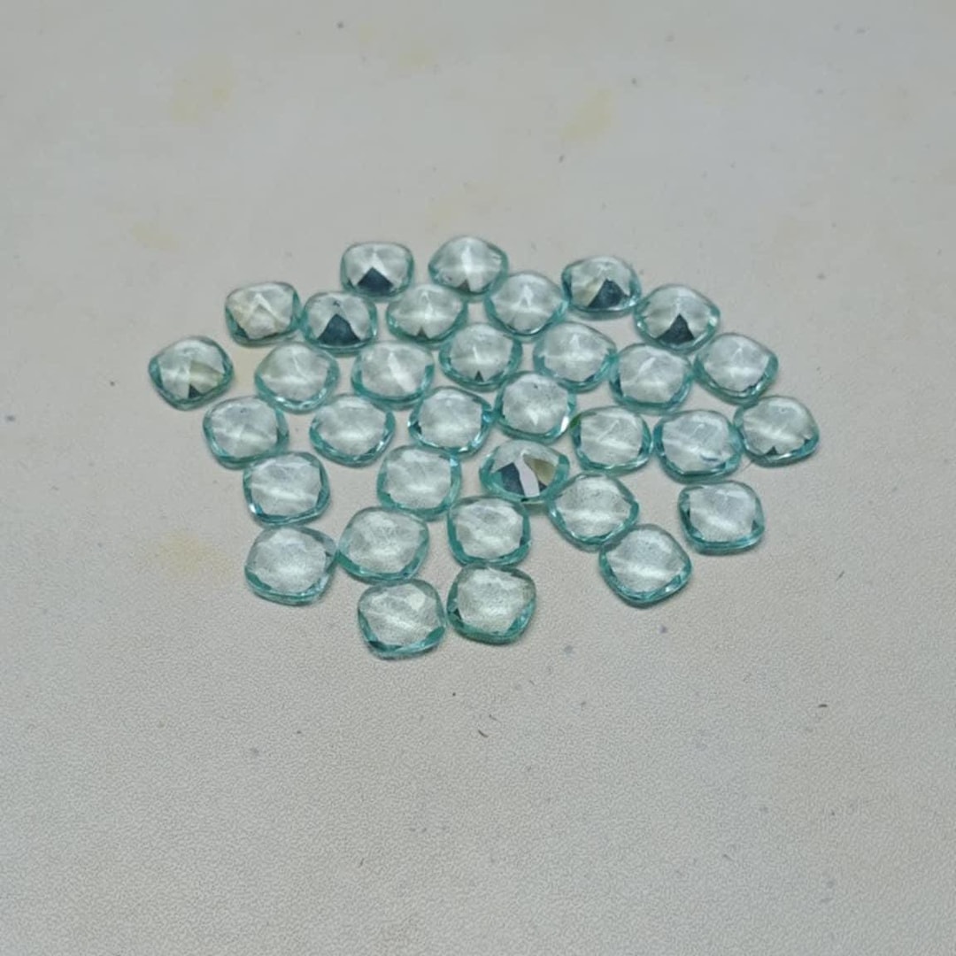 Elegant Blue Glass Cushion Gemstone, Faceted Stone for Crafts, Jewelry ...