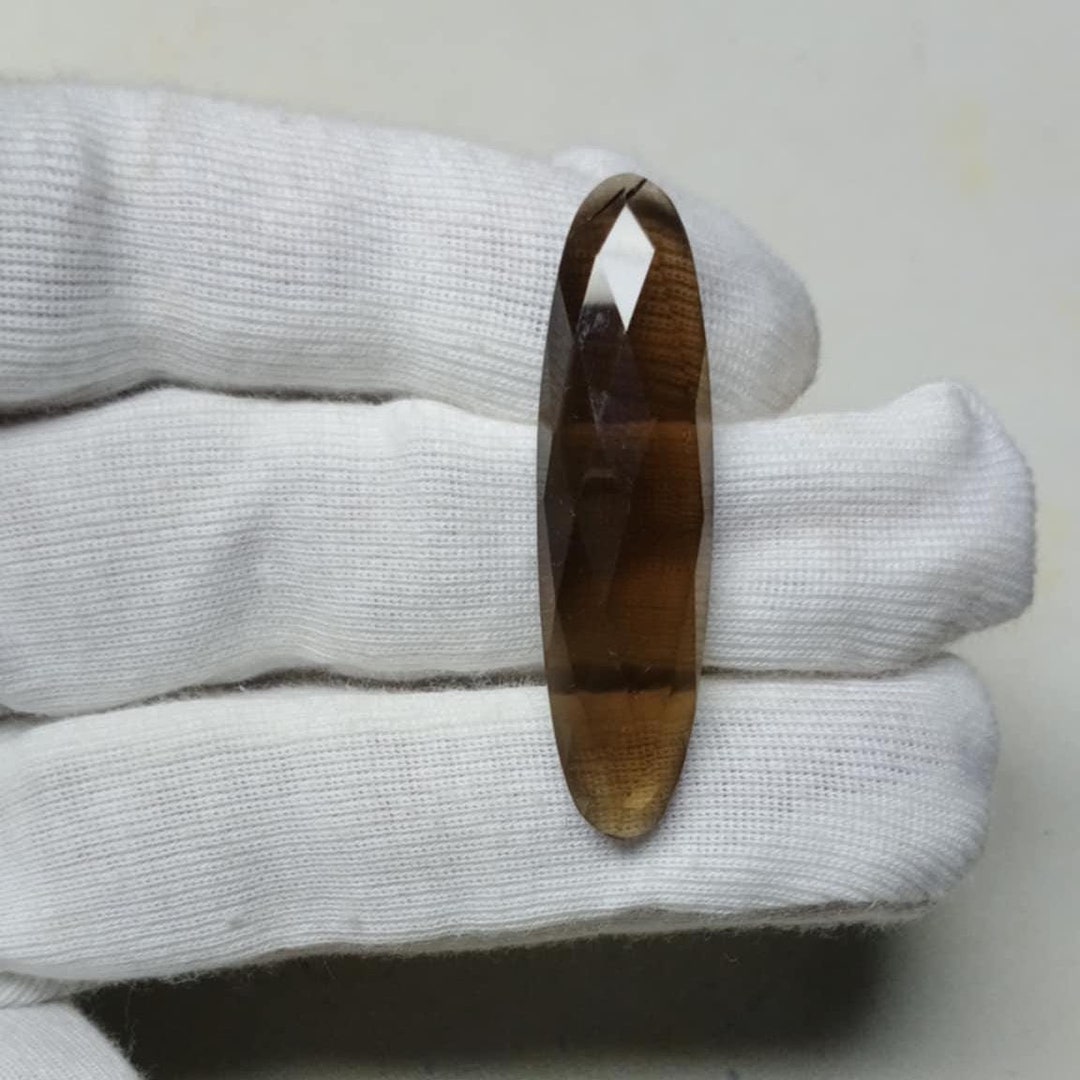 Beautiful Smokey Quartz One Side Cut, Natural Smokey Quartz Cut Stone ...