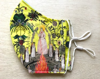 Midsommar Festival Folk Art Cotton Face Mask - Etsy