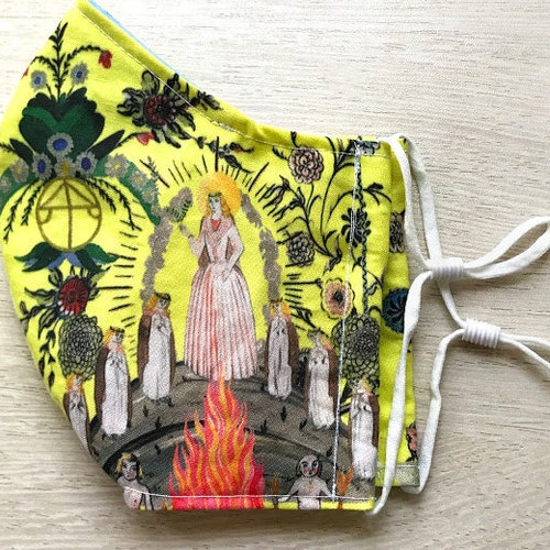 Midsommar Festival Folk Art Cotton Face Mask - Etsy