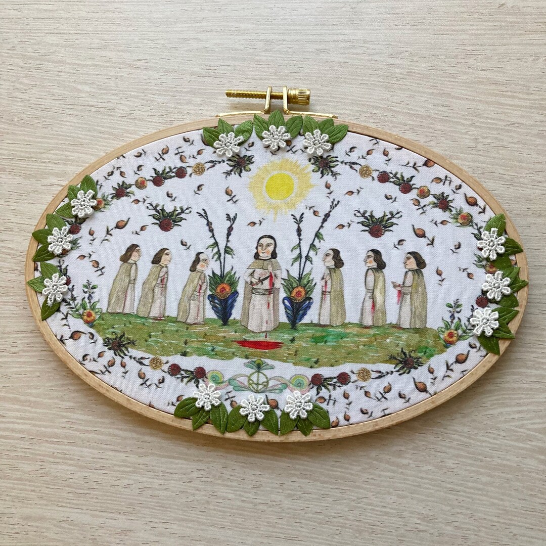 Midsommar The Women Flower Folk Art Oval Fabric Hoop Art - Etsy Österreich