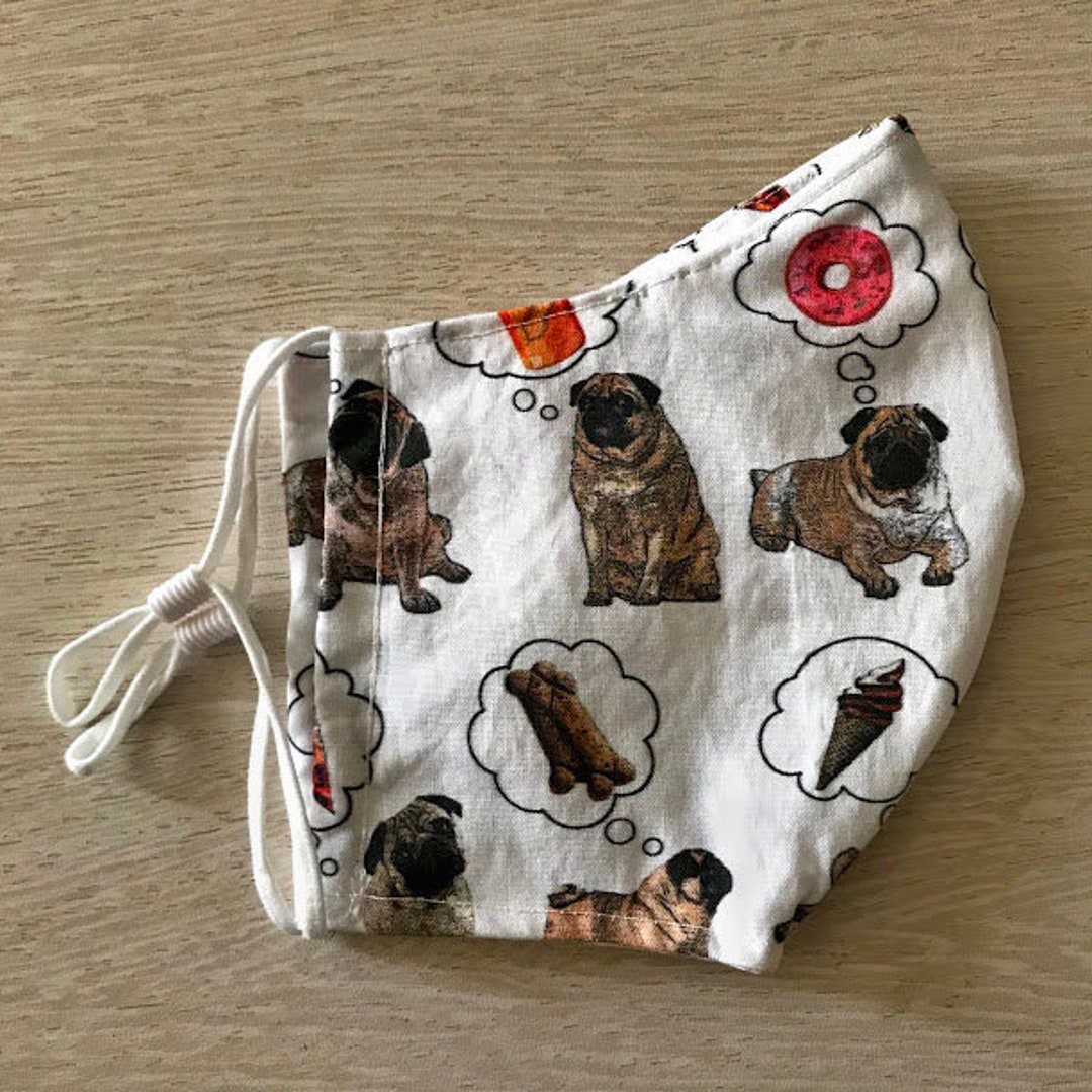 Pugs Dreaming of Treats Face Mask - Etsy