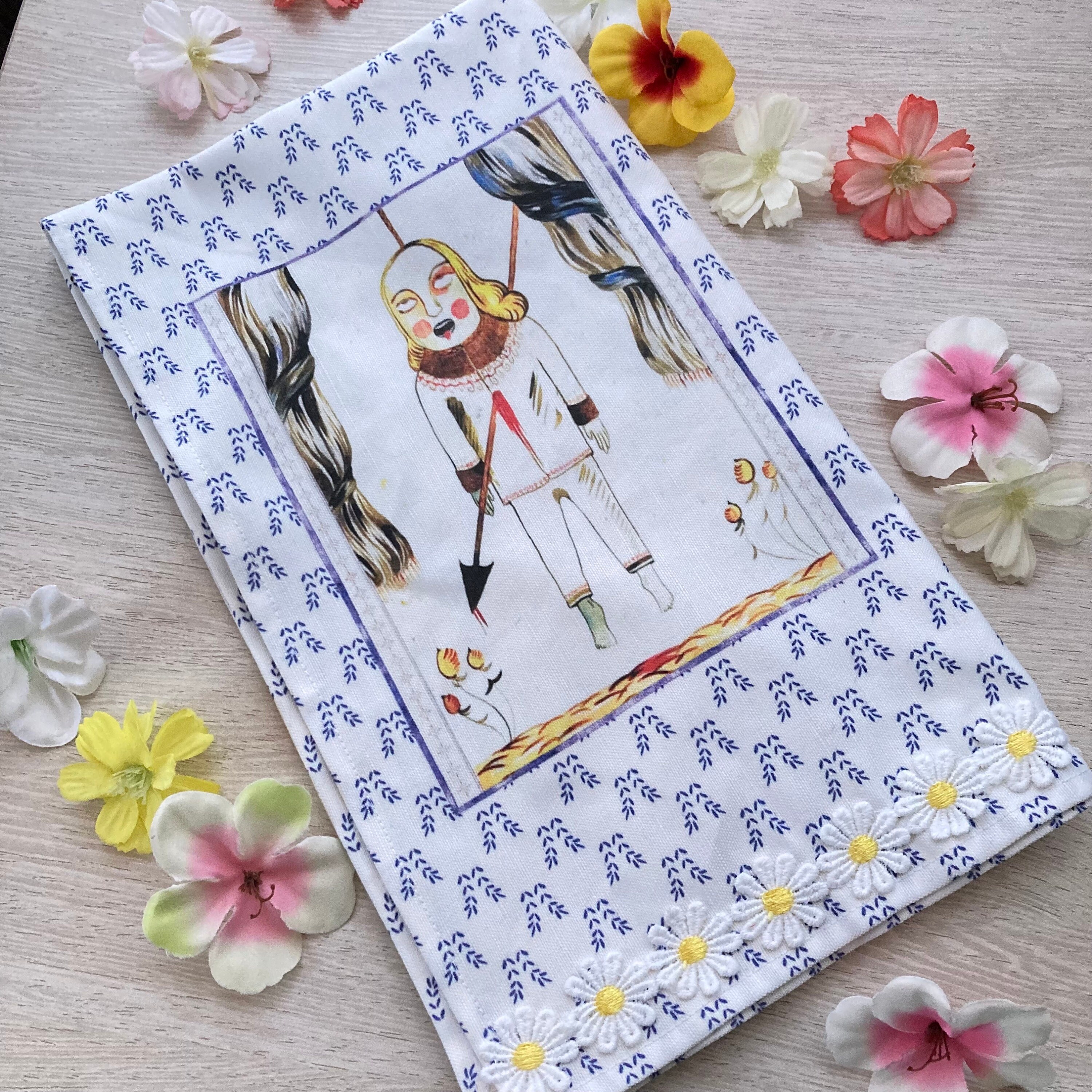 Midsommar Mural Folk Art Tea Towel - Etsy
