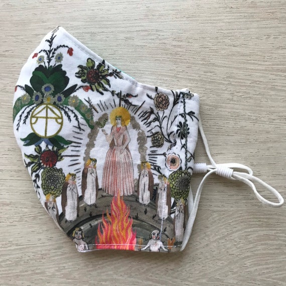Midsommar Festival Folk Art Cotton Face Mask | Etsy