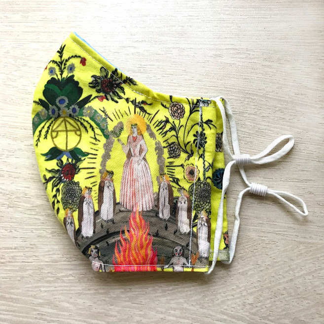 Midsommar Festival Folk Art Cotton Face Mask - Etsy
