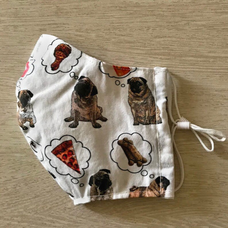 Pugs Dreaming of Treats Face Mask | Etsy