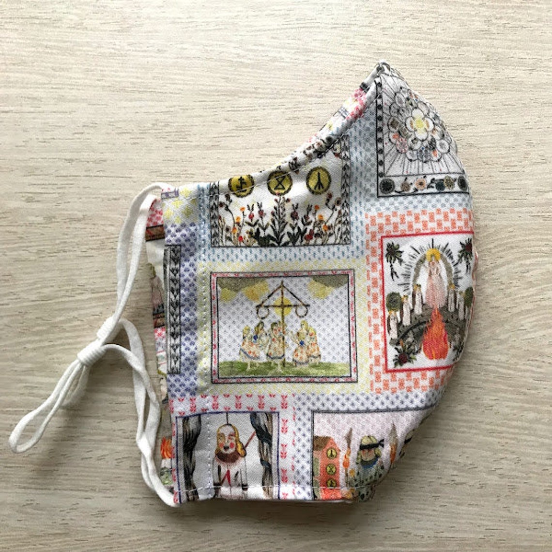 Midsommar Folk Art Cotton Face Mask - Etsy