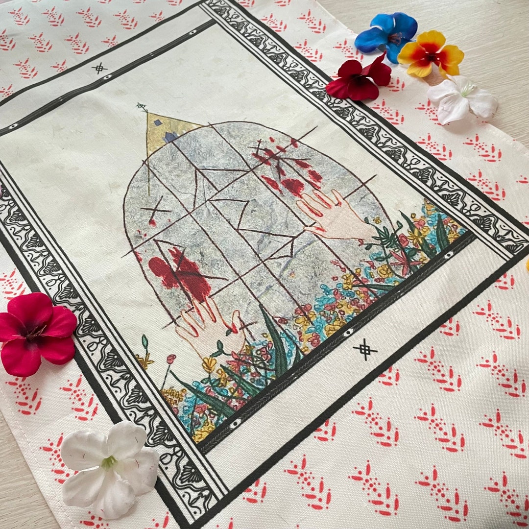 Midsommar Runes Mural Folk Art Tea Towel - Etsy