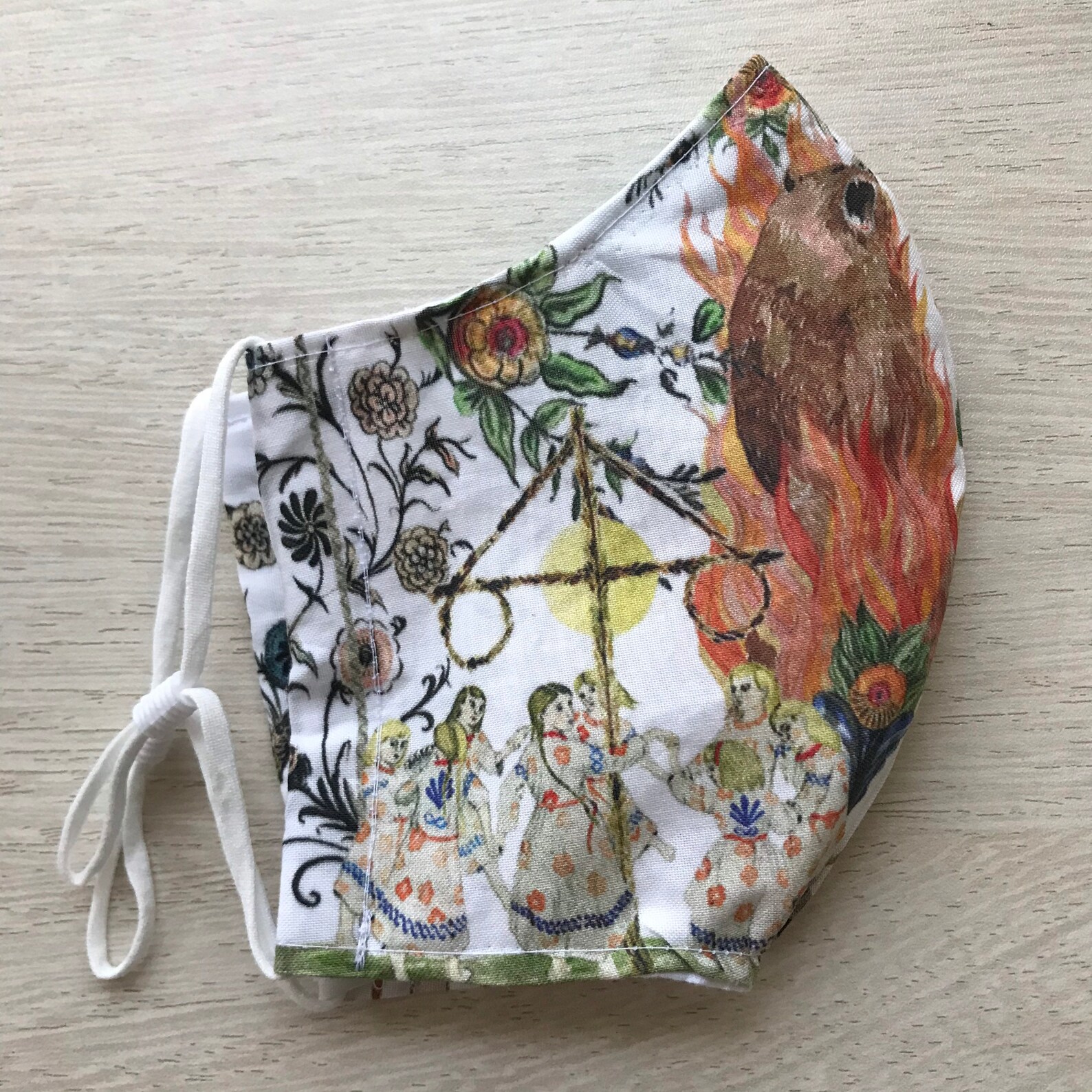 Midsommar Festival Folk Art Cotton Face Mask - Etsy