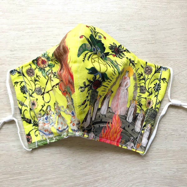 Midsommar Festival Folk Art Cotton Face Mask | Etsy