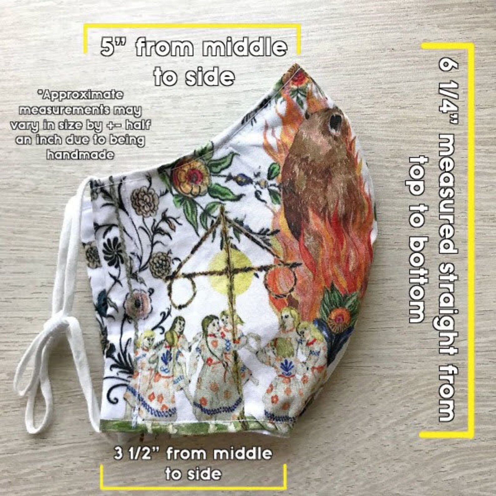 Midsommar Festival Folk Art Cotton Face Mask - Etsy