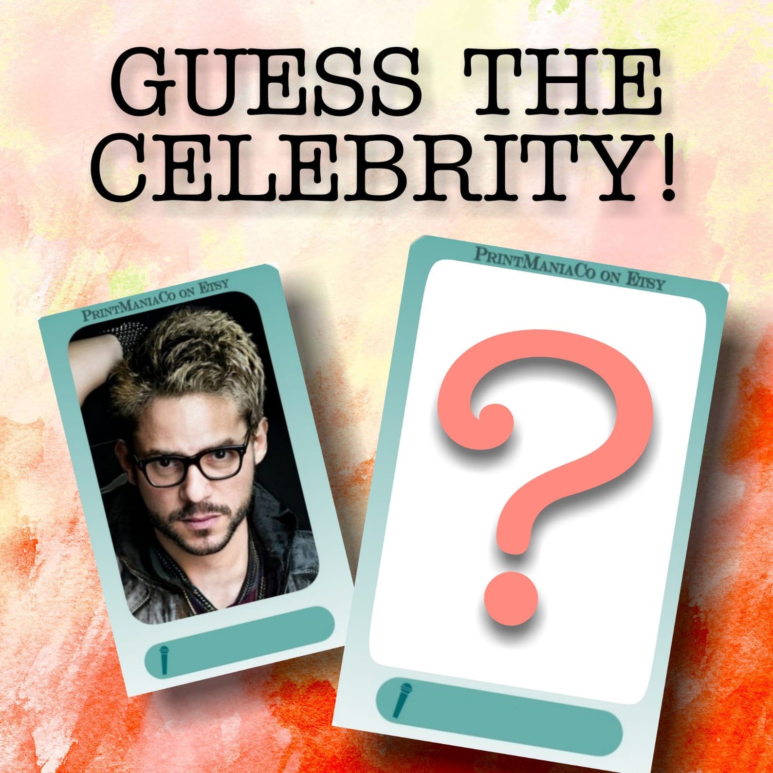 Guess the Celebrity Party Game Bridal Shower Game Printable Template ...