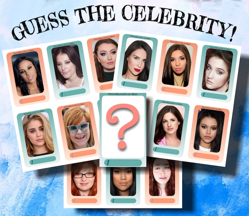 Guess the Celebrity Party Game Bridal Shower Game Printable Template ...