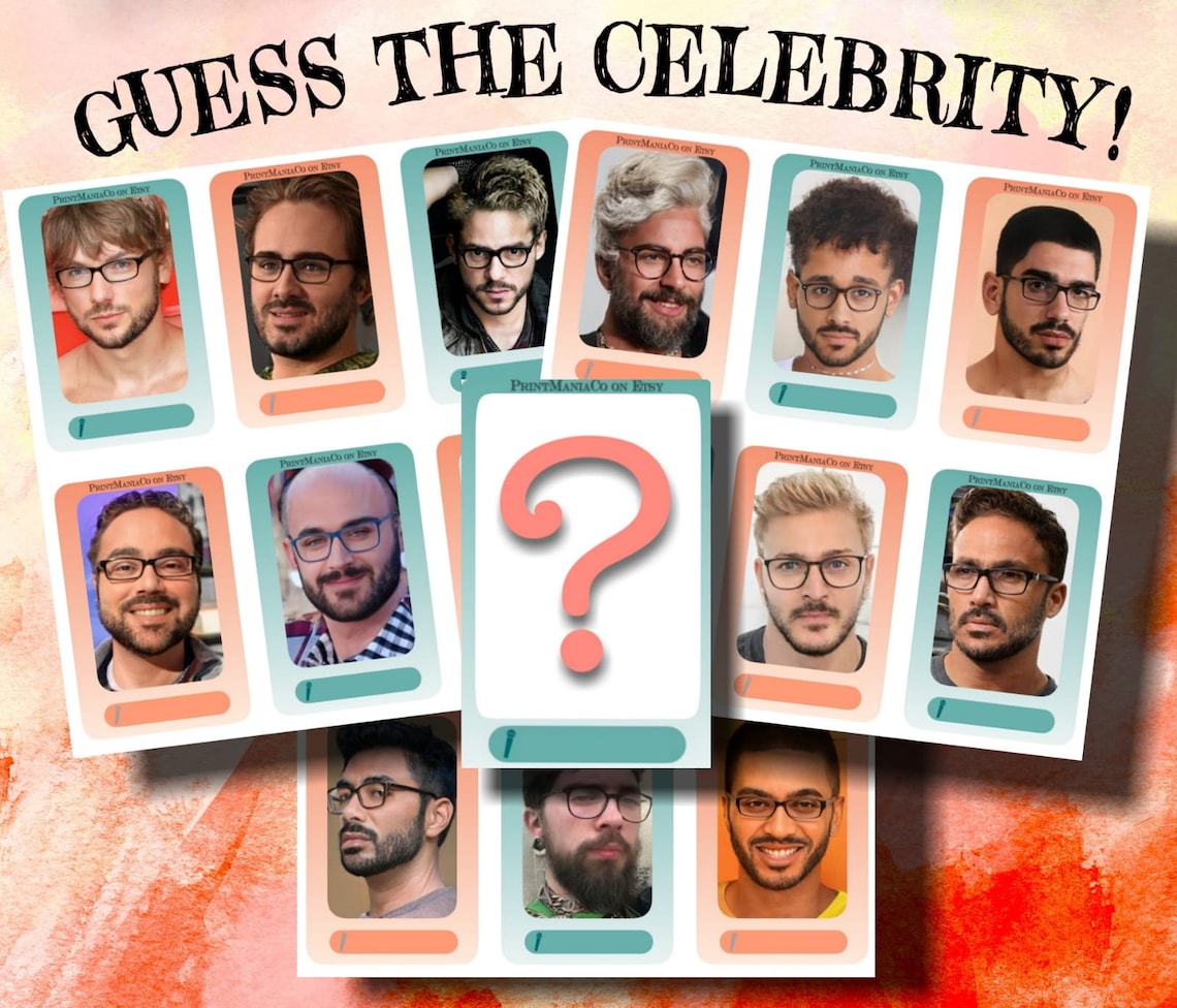 Guess the Celebrity Party Game Bridal Shower Game Printable - Etsy