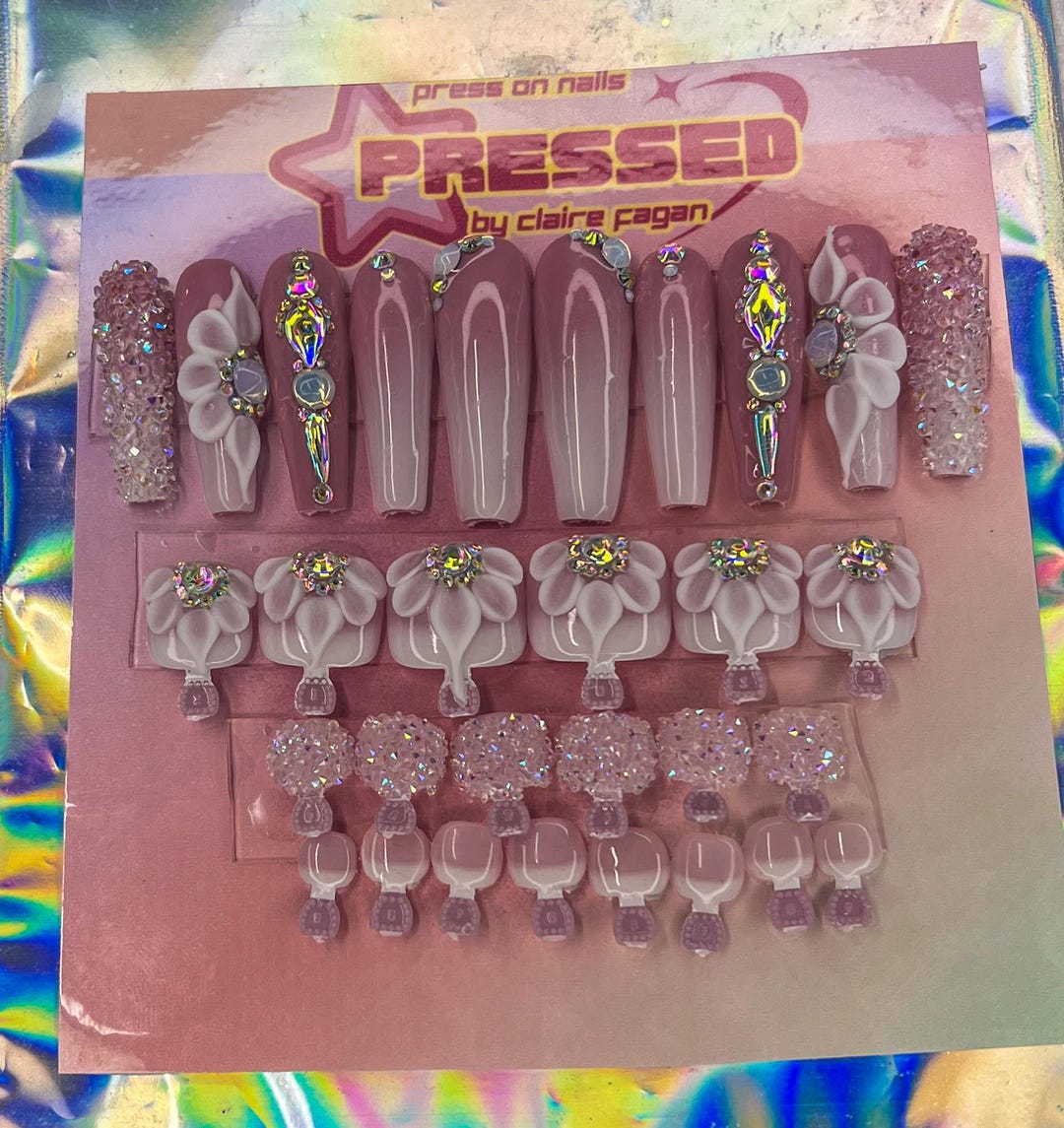 Press on Nails and Toes Blushing Quartz - Etsy