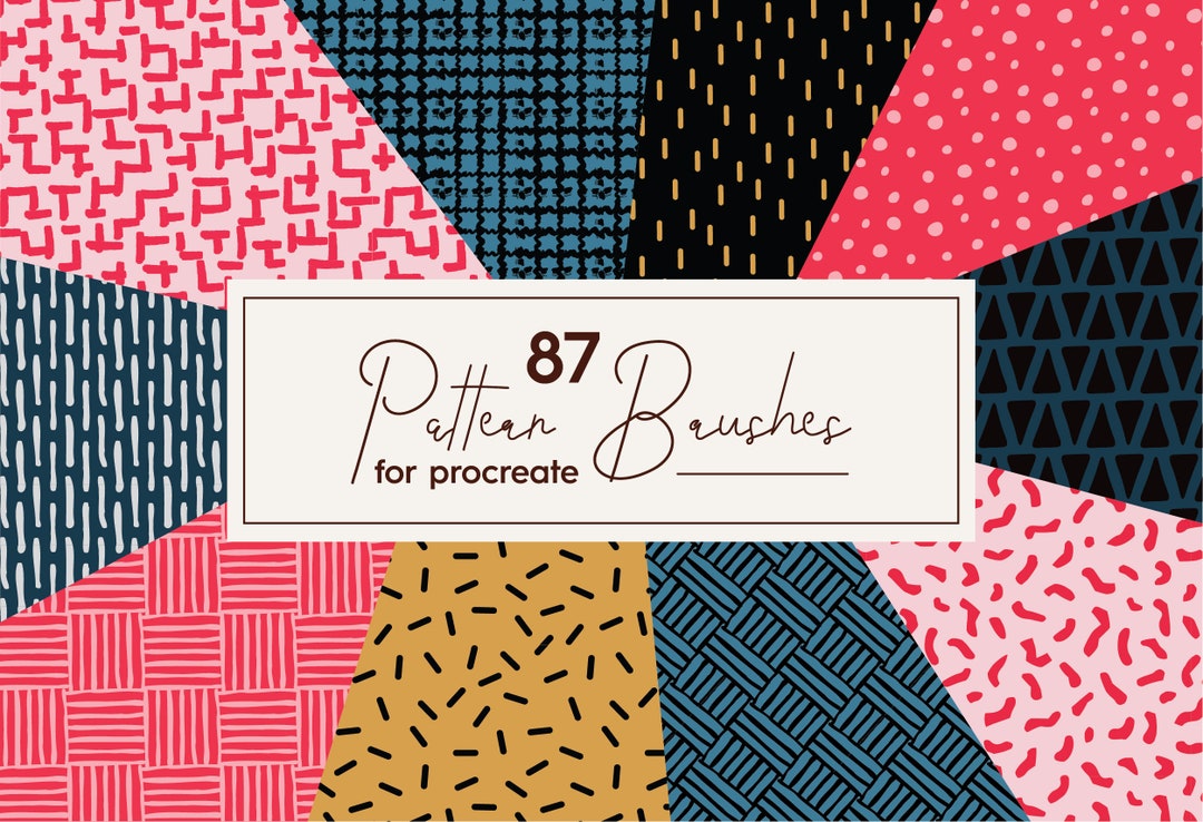 87 Pattern Brushes for Procreate, Seamless Texture Pattern Brushes ...
