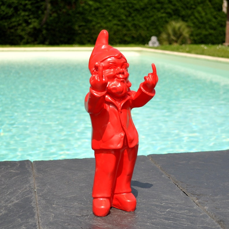 Red Middle Finger Garden Gnome. - Etsy