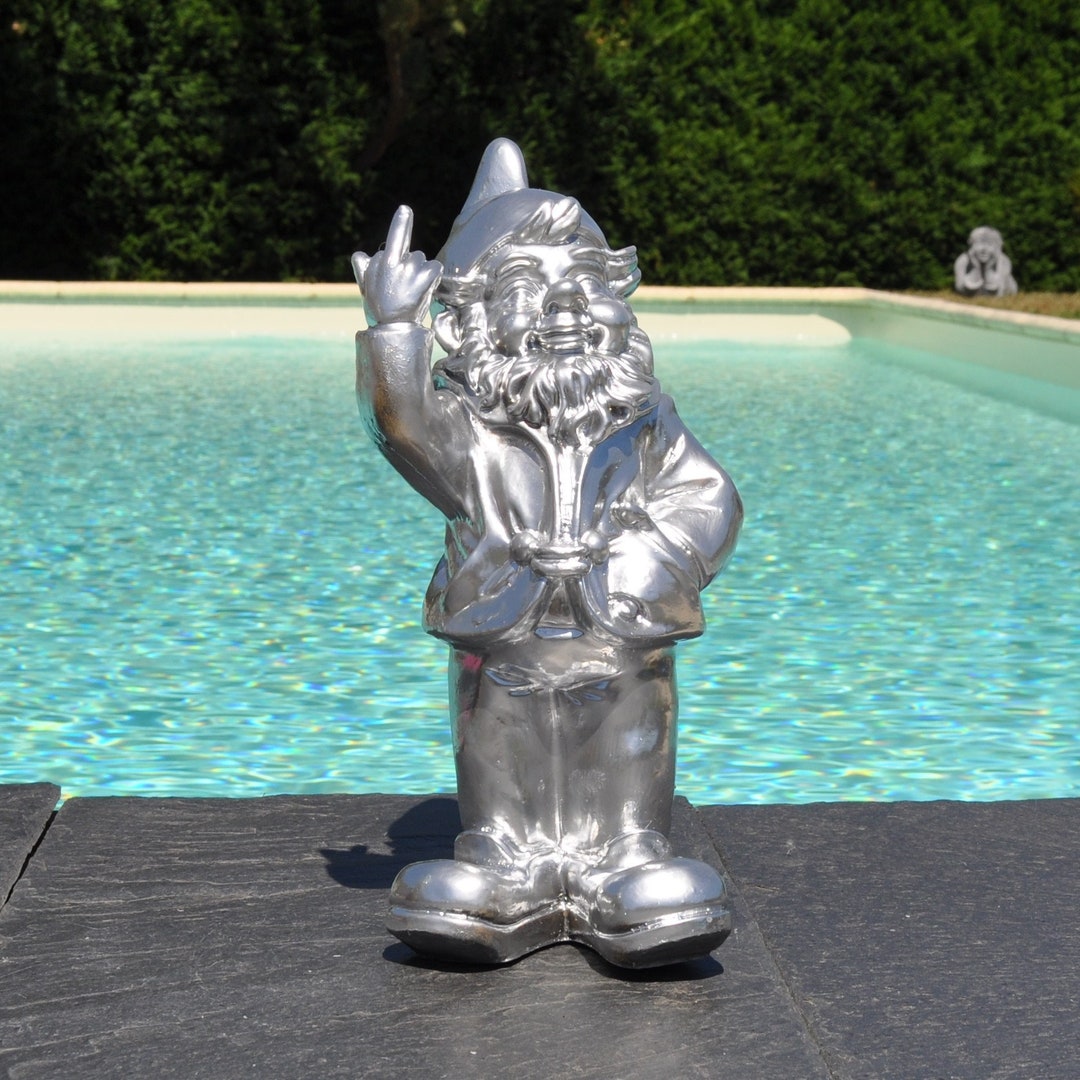Garden Gnome Middle Finger Chrome - Etsy