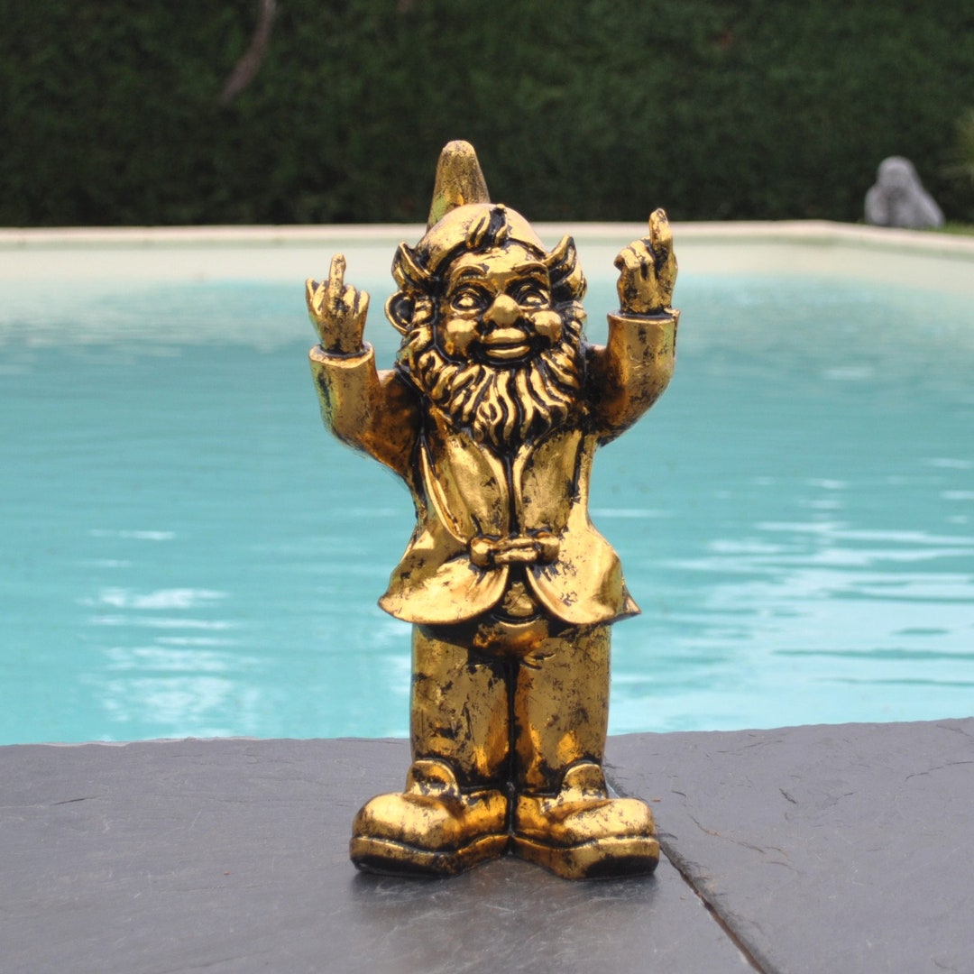 Gold Middle Finger Garden Gnome - Etsy