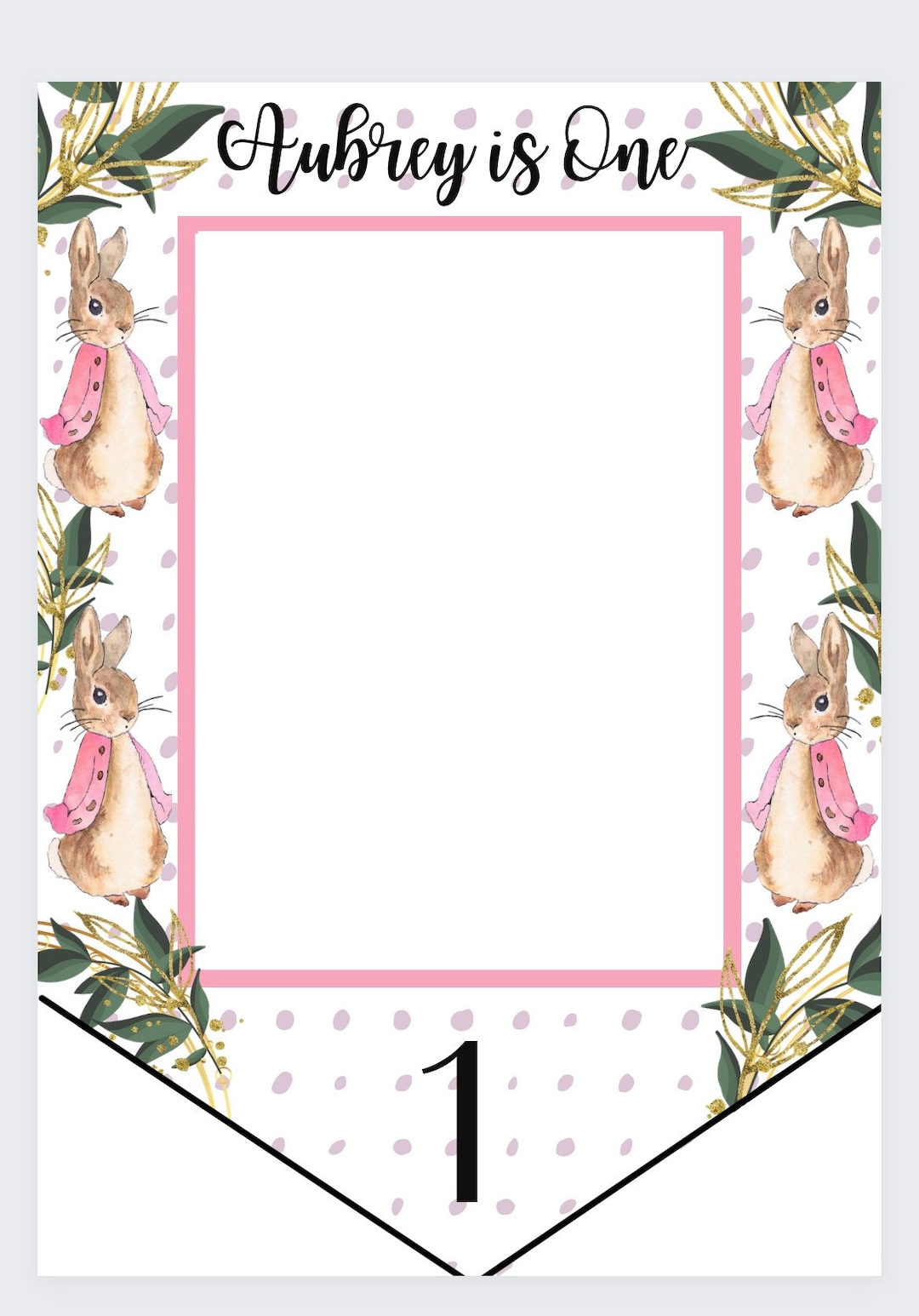 Personalised Flopsy Rabbit Birthday Bunting With Frames for Photos ...