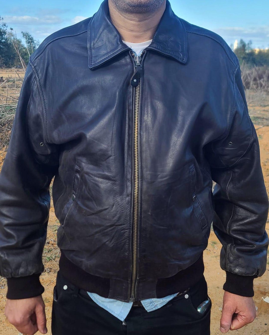 Vintage 90s Aviatrix Leather Jacket Motorcycle Biker Leather Brown ...